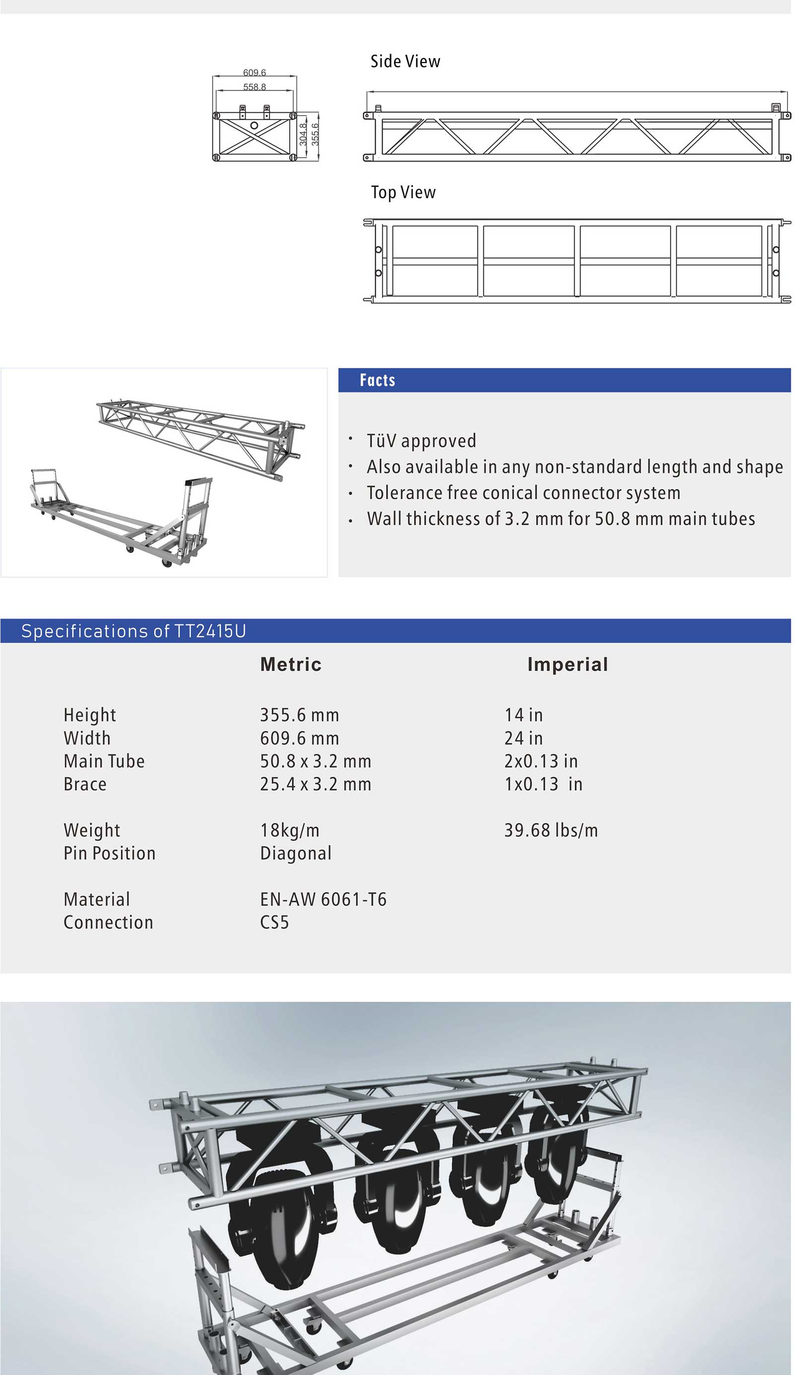 TT2415U Catwalk Pre-rig Moving Lighting Truss from China manufacturer ...